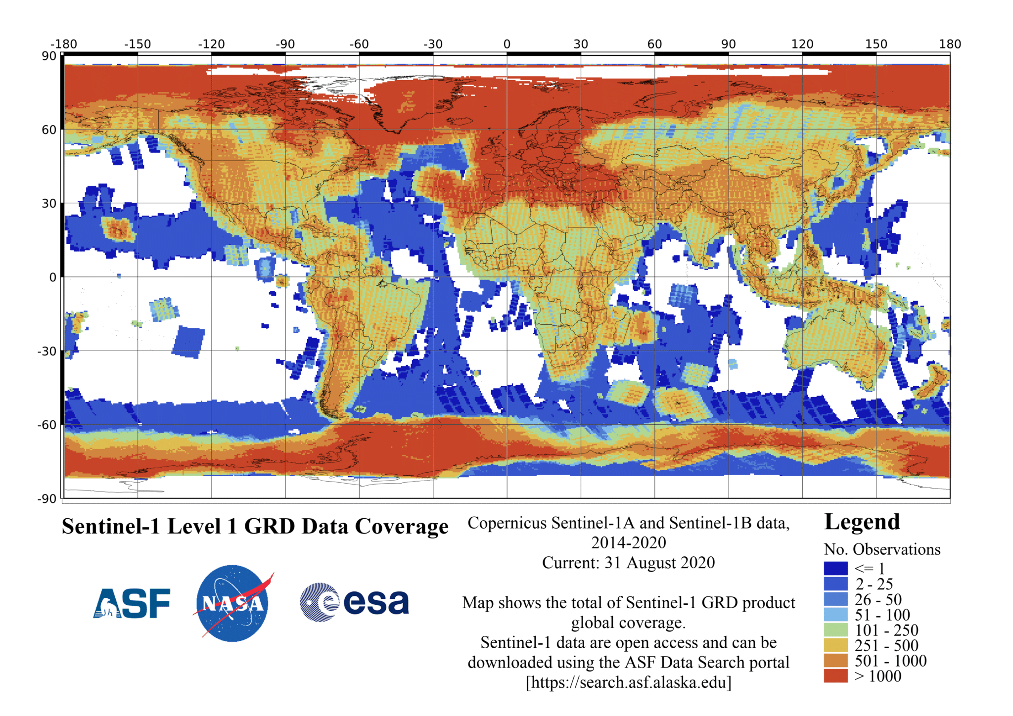 Sentinel-1 - Acquisition Maps | ASF